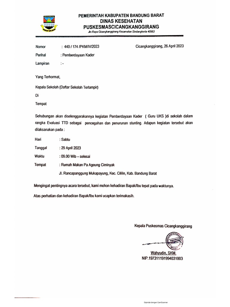 Surat Undangan TTD PDF | PDF