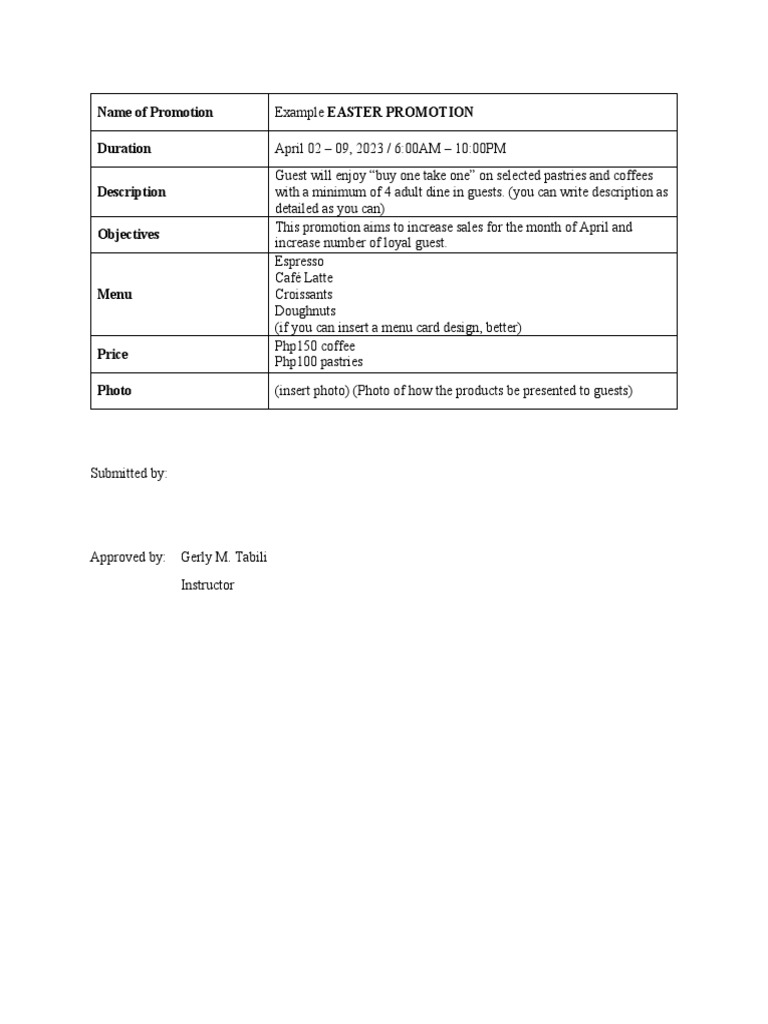 Promotion Proposal Sample | PDF