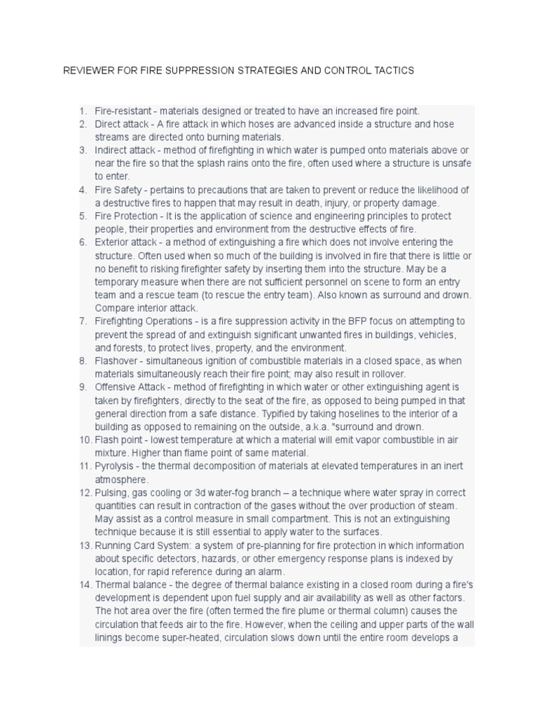 Reviewer For Fire Suppression Strategies and Control Tactics | PDF