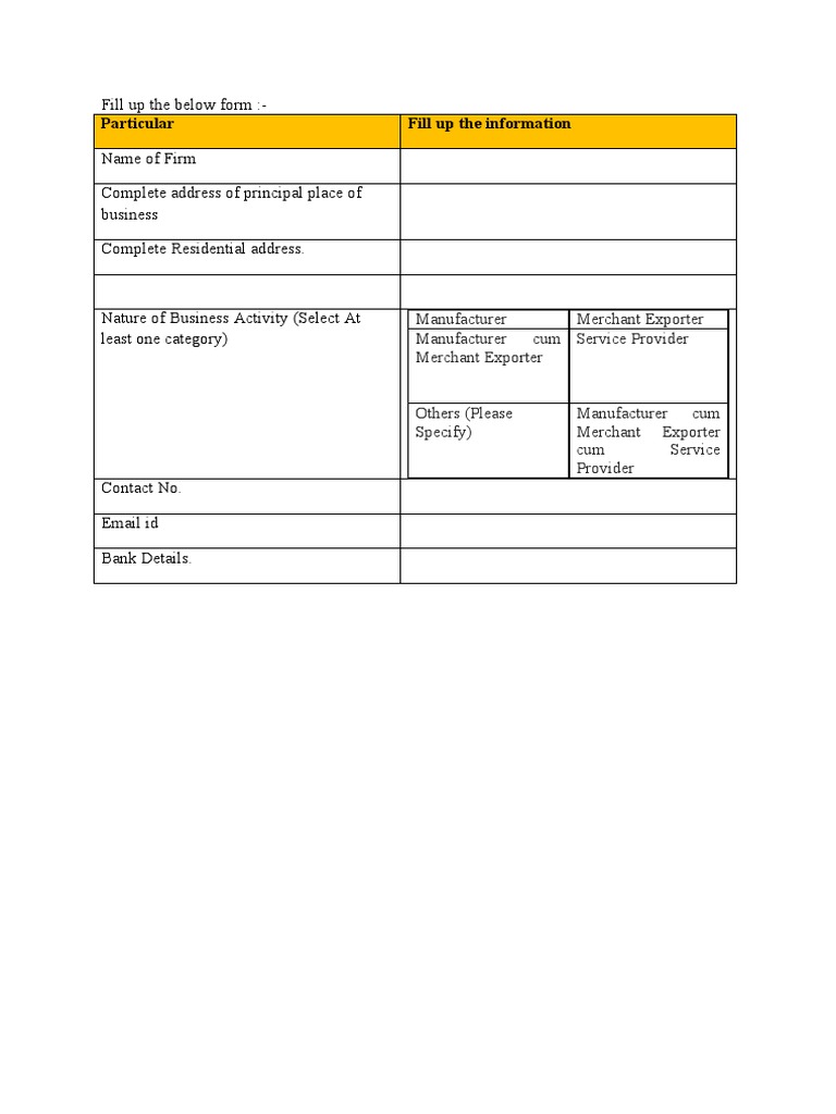 Fill Up Form For IEC Application | PDF