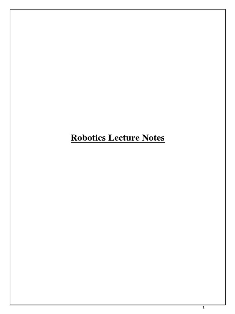 Robotics PDF | PDF | Rotation | Kinematics