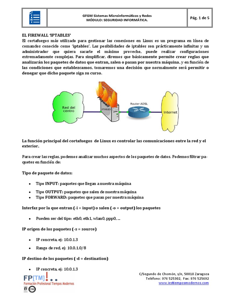 UD7. Firewall Iptables | PDF