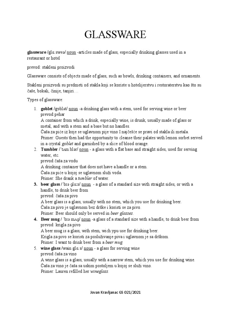 Glassware | PDF | Alcohol | Bartending