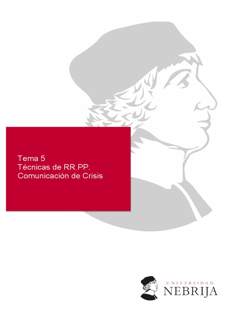 Unidad 5 - Técnicas RRPP - COMUNICACION DE CRISIS PDF | PDF