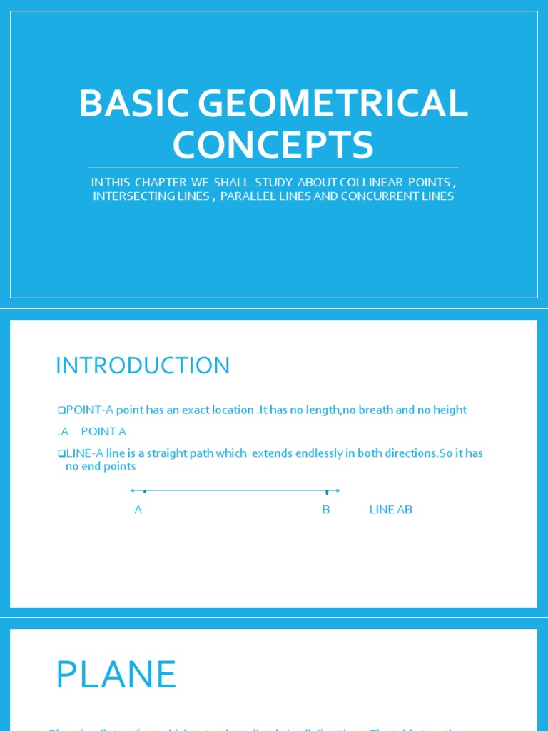 Basic Geometrical Concepts | PDF | Line (Geometry) | Plane (Geometry)