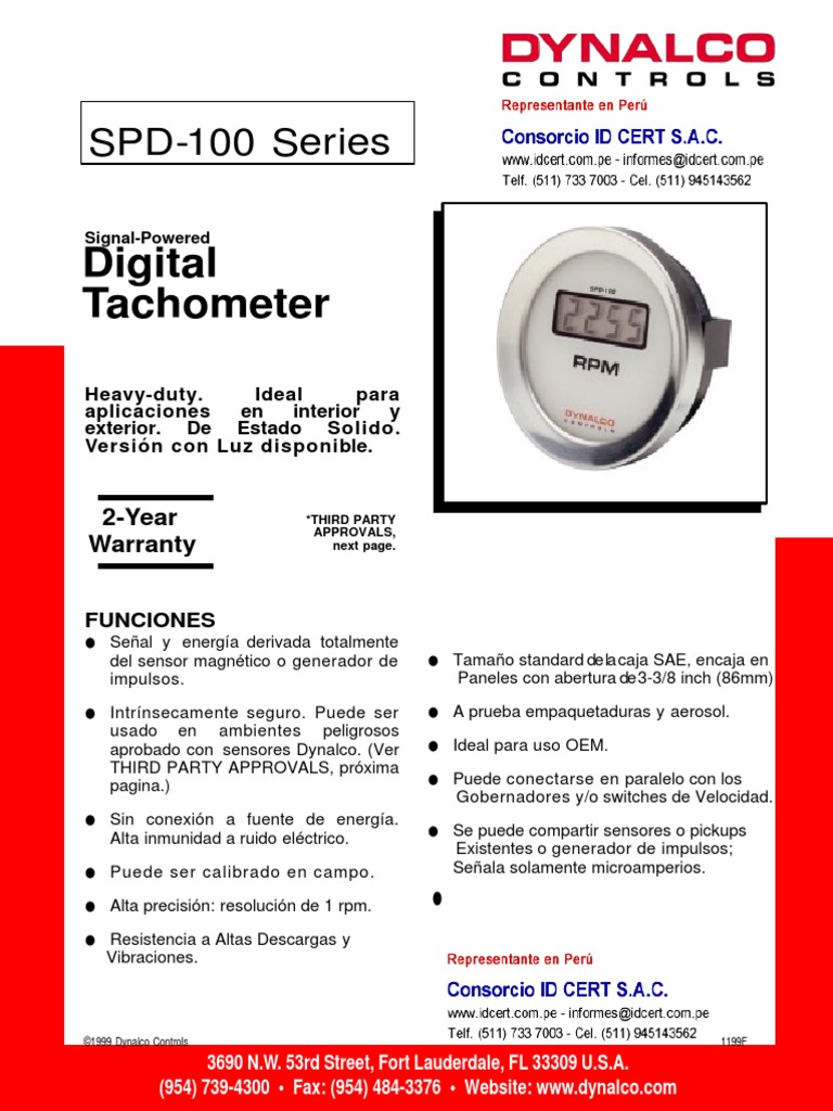 Tacometro SPD100 Traduc PDF | PDF | Frecuencia | Bienes manufacturados