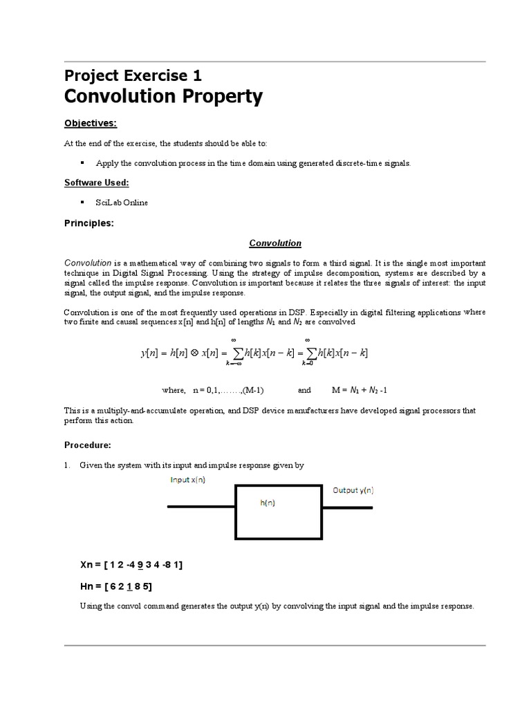 Project Exercise 2 | PDF | Digital Signal Processing | Convolution