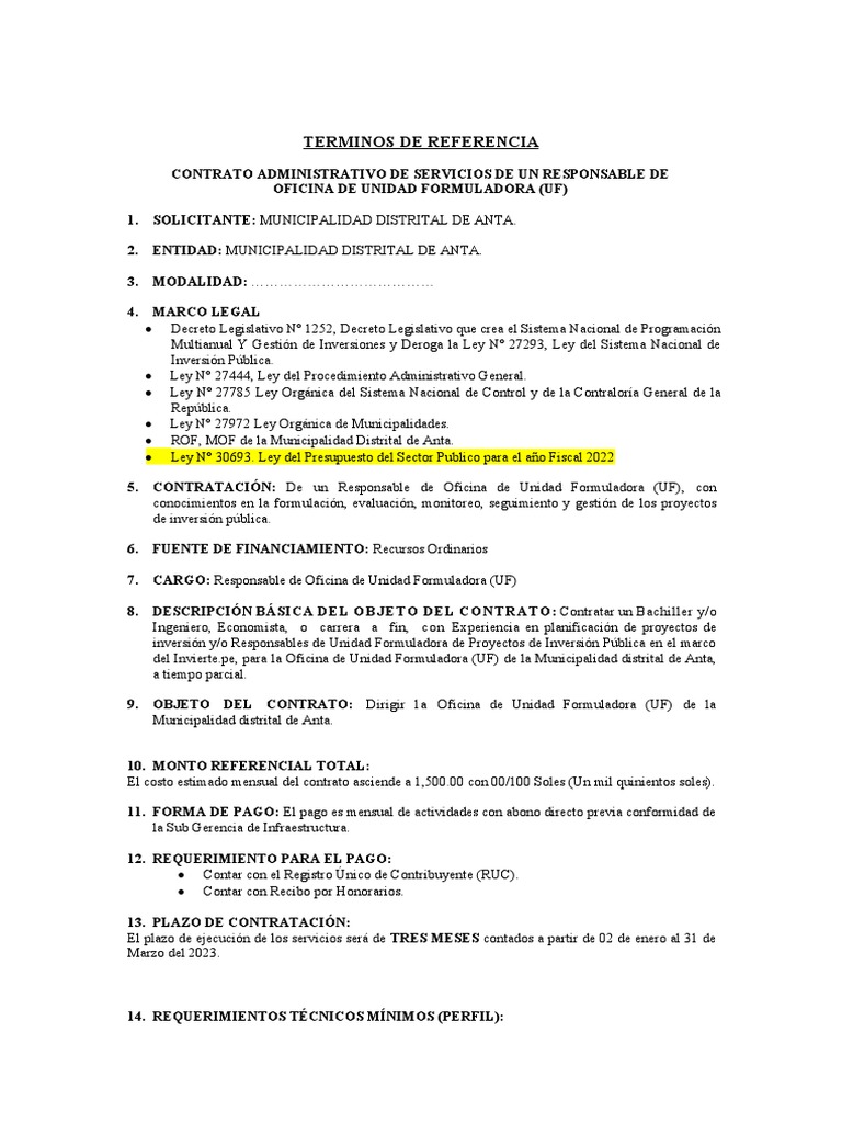 TDR Uf - Anta 2023 | PDF