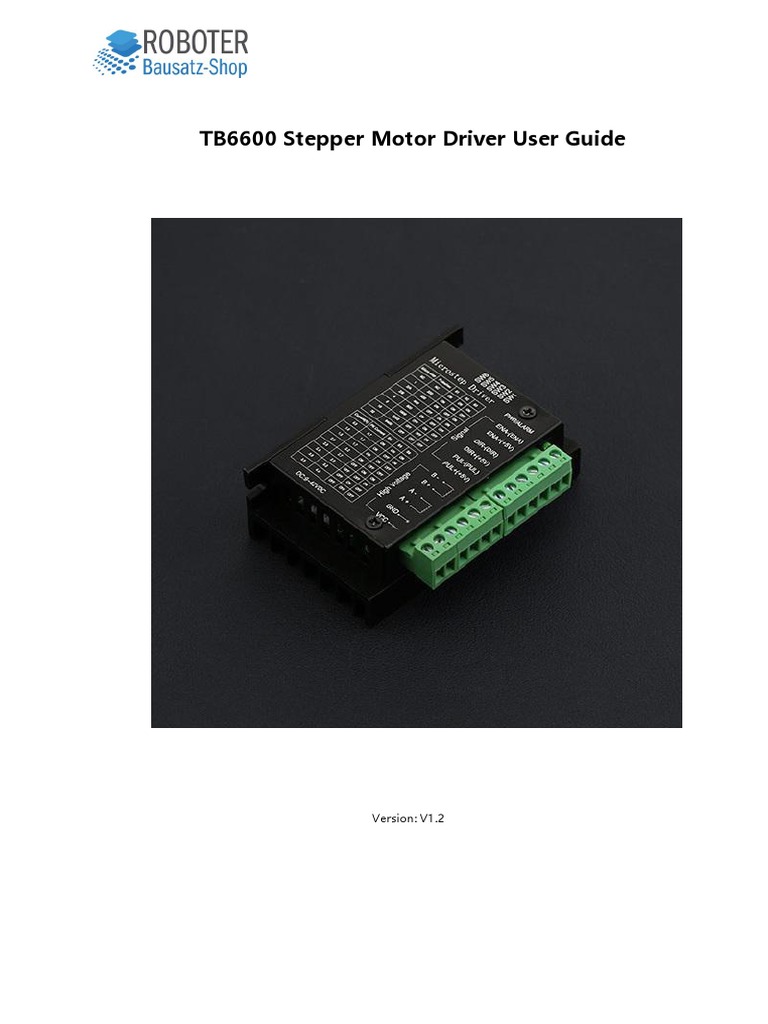 TB6600 Stepper Motor Driver Guide | PDF | Power Supply | Switch