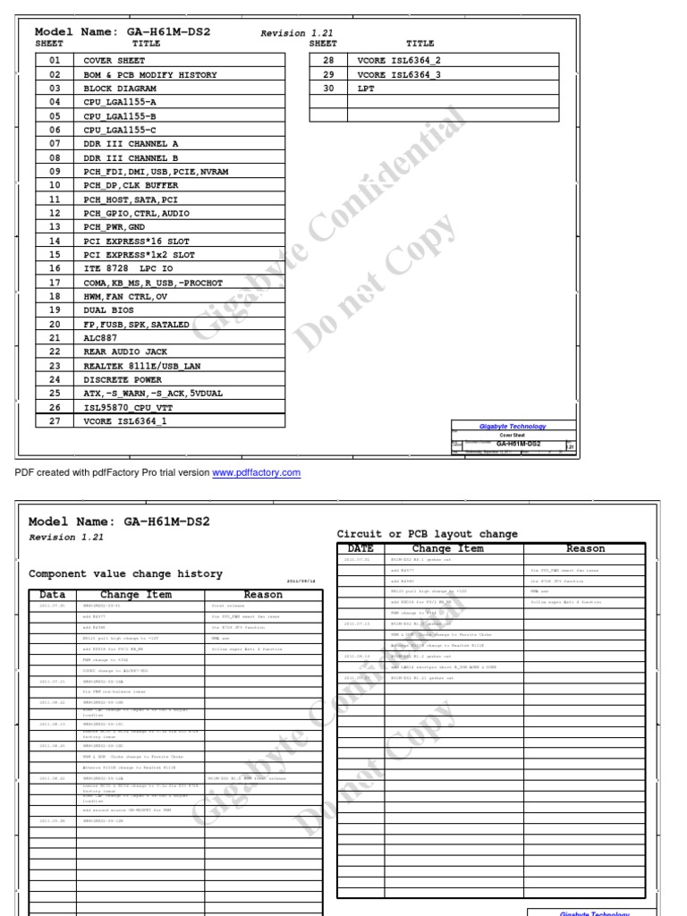GA-H61M-DS2 Revision 1.21 | PDF | Computer Science | Electrical Engineering