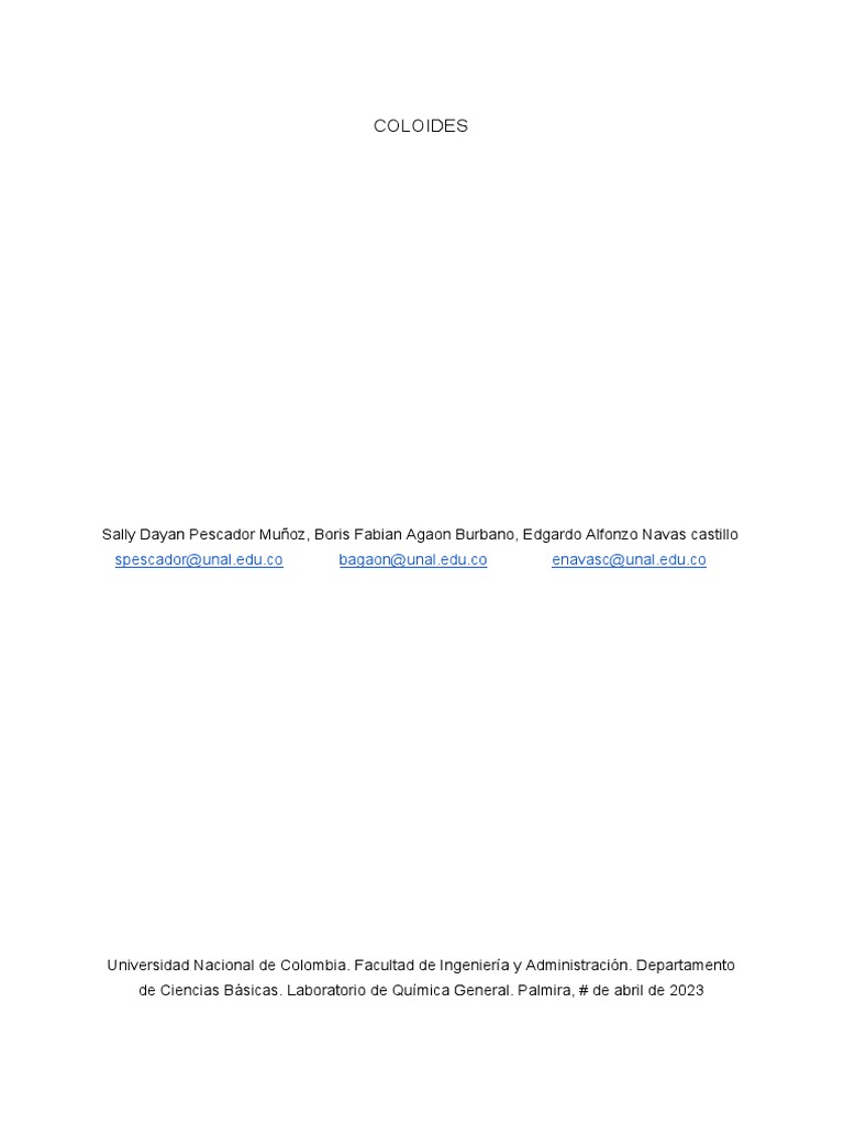 COLOIDES | PDF | Coloide | Emulsión