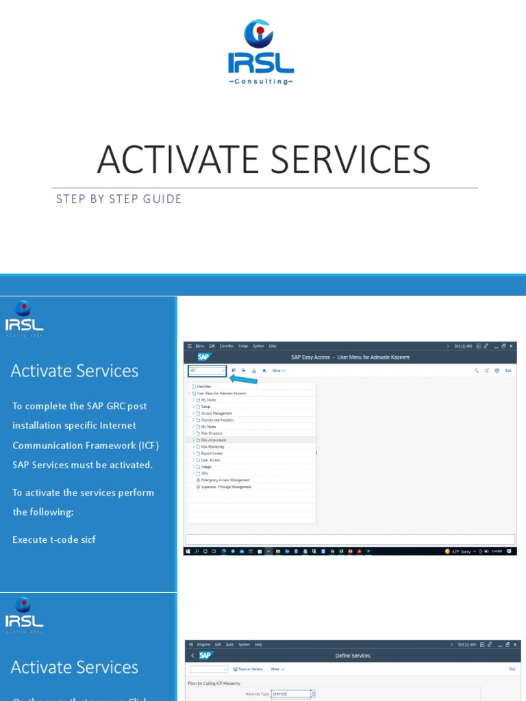 Grc Post Installation Activate Services Pdf