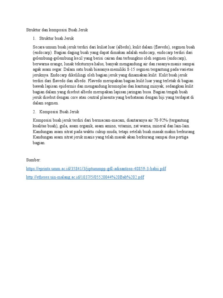 Struktur Dan Komposisi Buah Jeruk | PDF