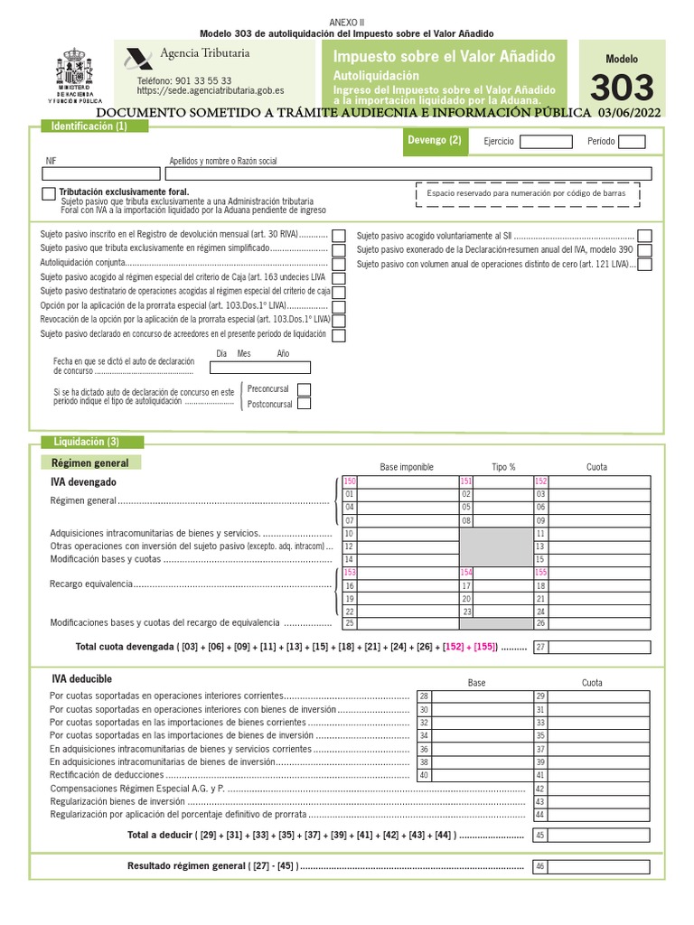 Plantilla Rellenable Modelo 303 IVA | PDF | Impuestos | Gobierno