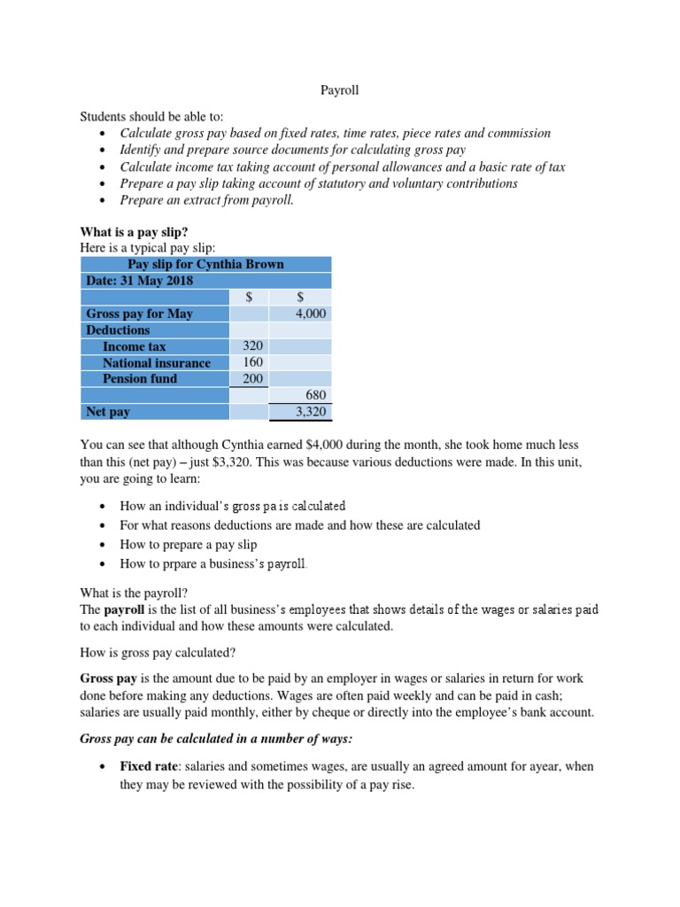 Payroll Pdf Download Free Pdf Payroll Tax Paycheck