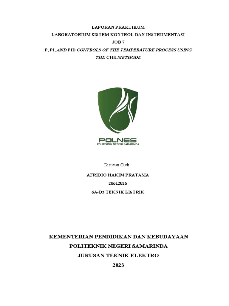 P, PI, and PID Controls of Temperature Process Using CHR Method | PDF