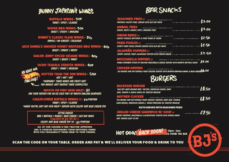 Bunny Jacksons Food Menu | Download Free PDF | French Fries | Barbecue