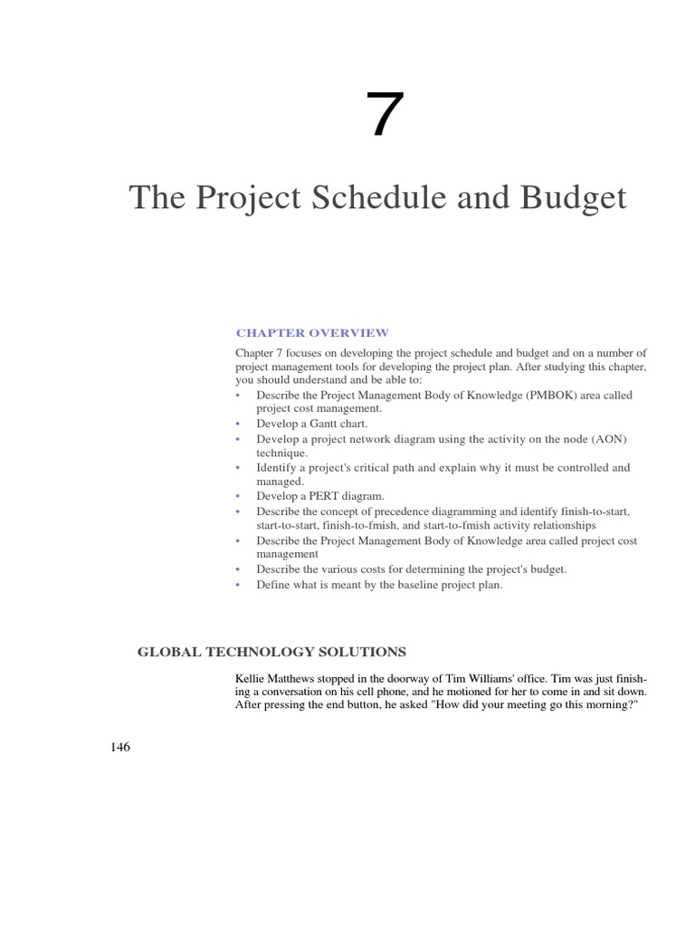 Chapter 7 - The Project Schedule and Budget | PDF | Project Management | Computing