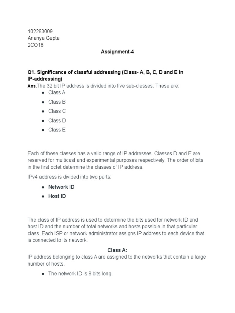 AnanyaGupta102283009 2CO16 | PDF | Ip Address | Network Layer Protocols