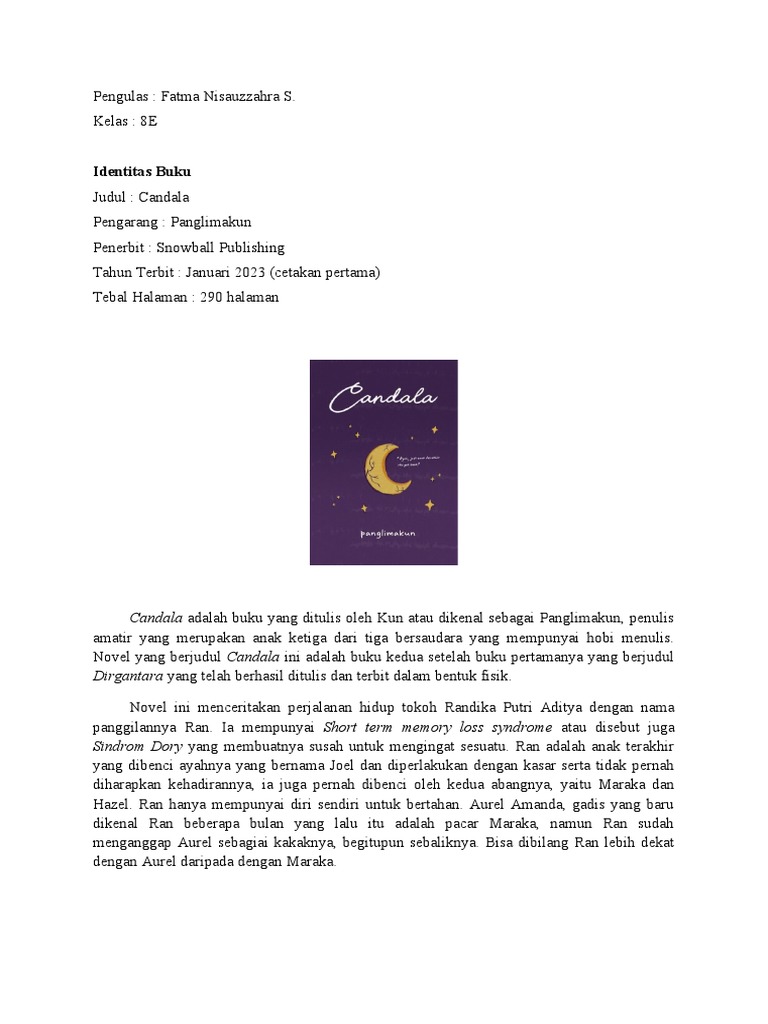Novel Candala: Kisah Randika Aditya | PDF