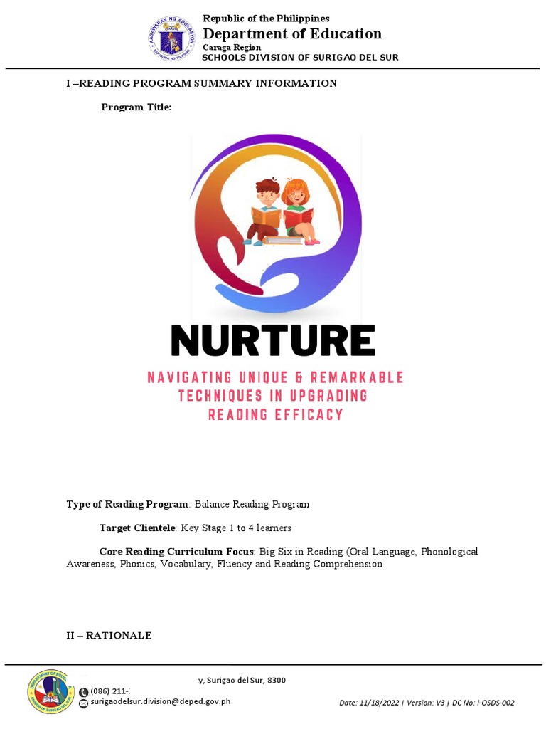 Nurture Program Final | PDF | Reading Comprehension | Cognitive Psychology