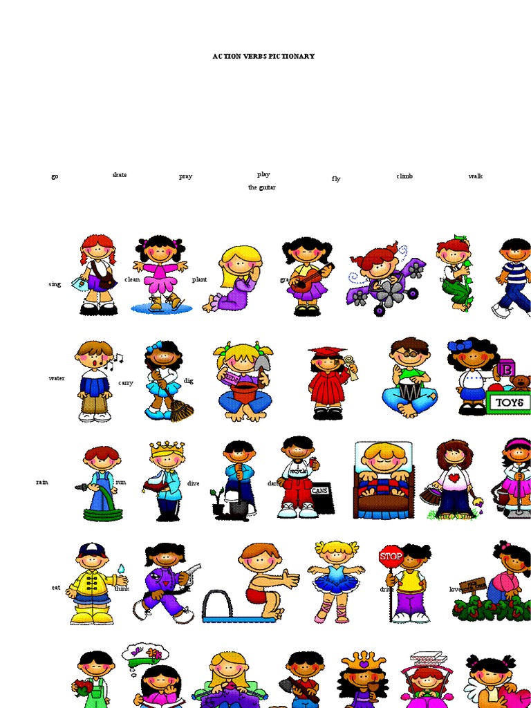 Action Verbs Pictionary Picture Dictionaries - 18420 | PDF