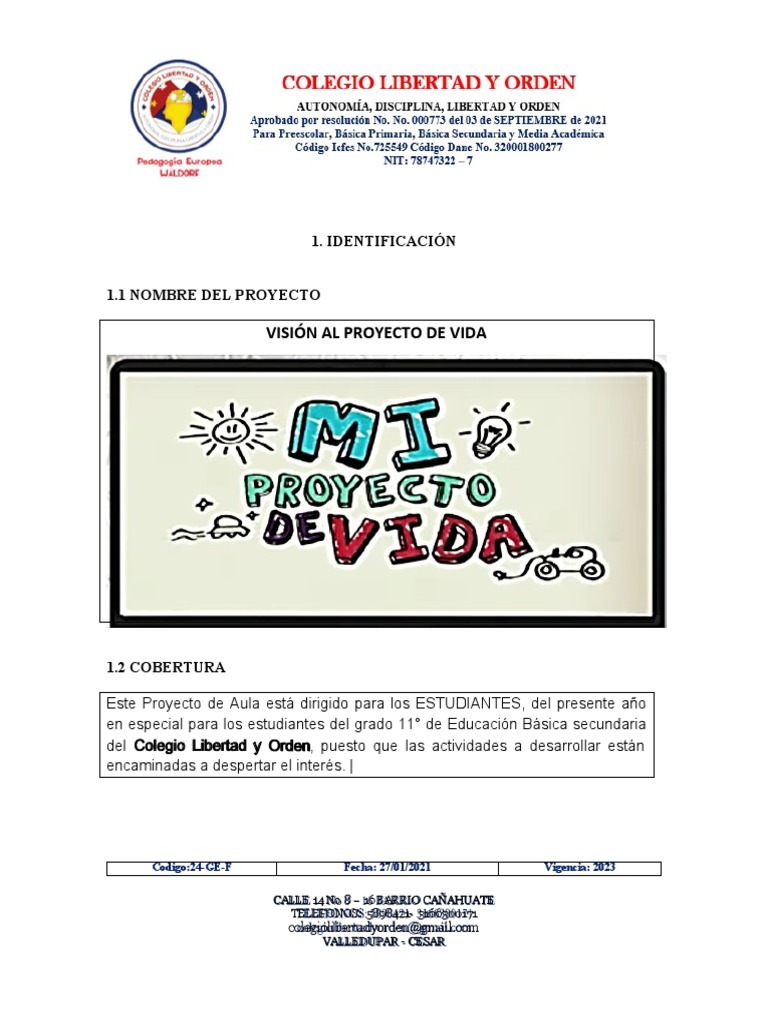 Proyecto de Vida para Jóvenes Estudiantes | PDF | Adolescencia ...