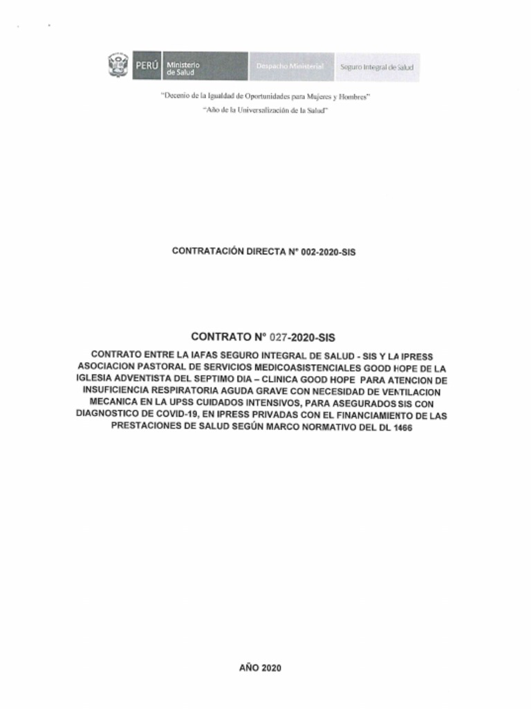 Contrato #027-2020 Clinica Good Hope | PDF