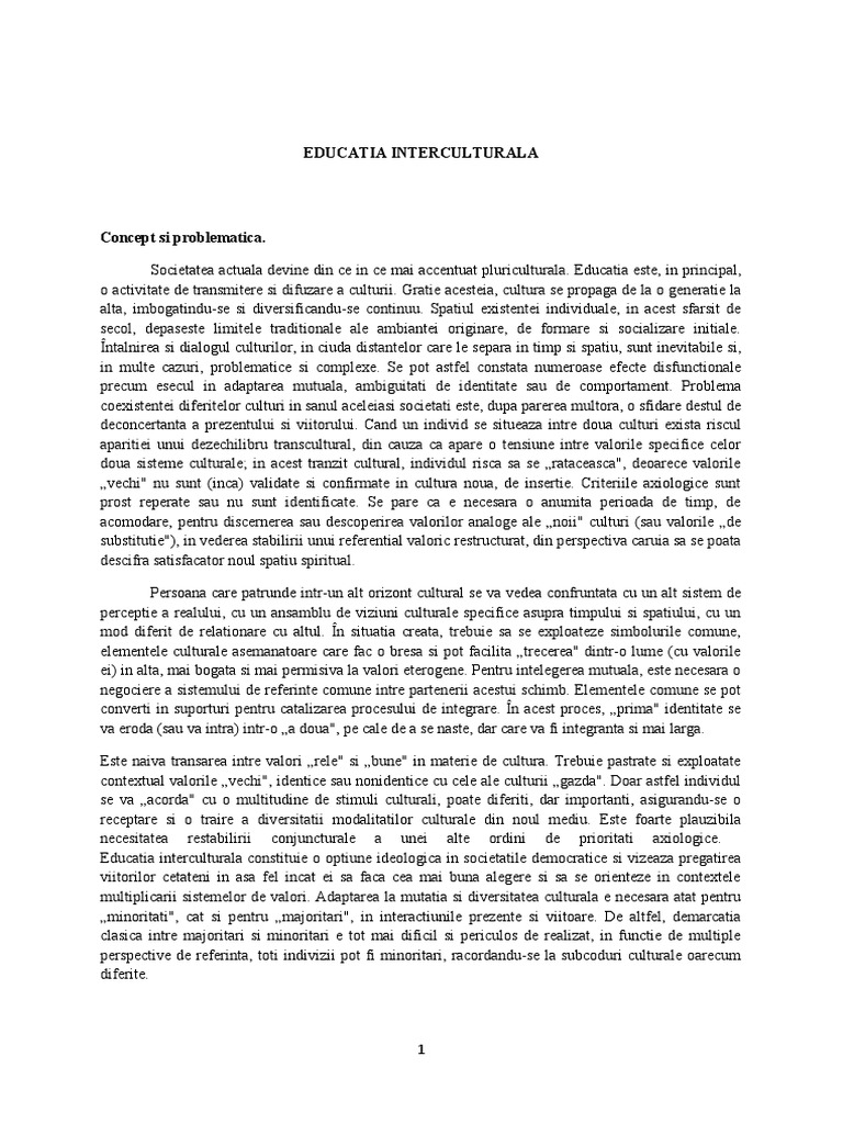 Educatia Interculturala | PDF