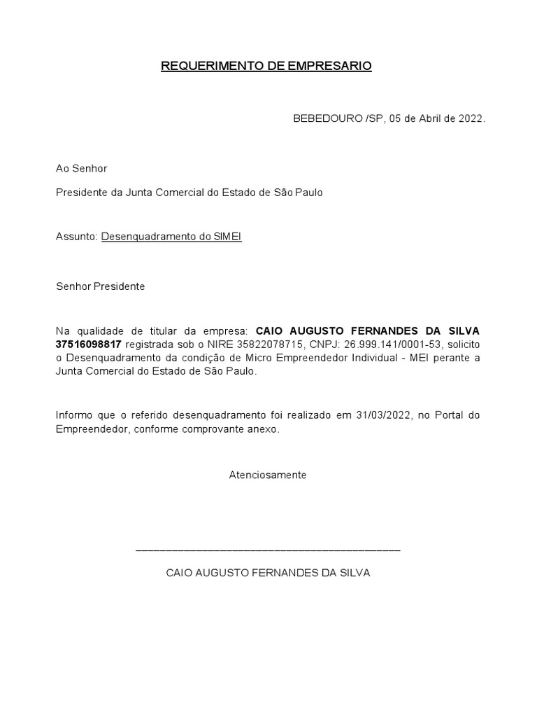 REQUERIMENTO DESENQUADRAMENTO.pdf | PDF