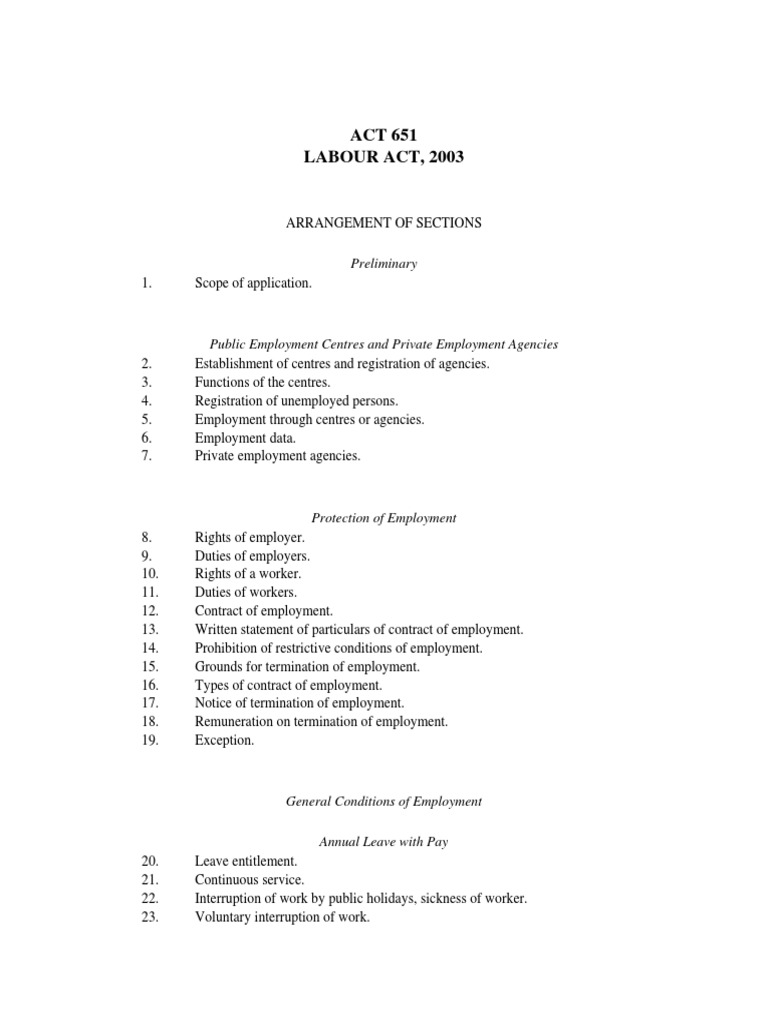 Labour Act, 2003 PDF | PDF