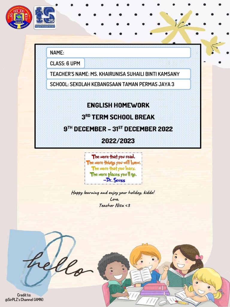 English Module 6 Upm 3RD Term School Break 2022 | PDF | Pencil