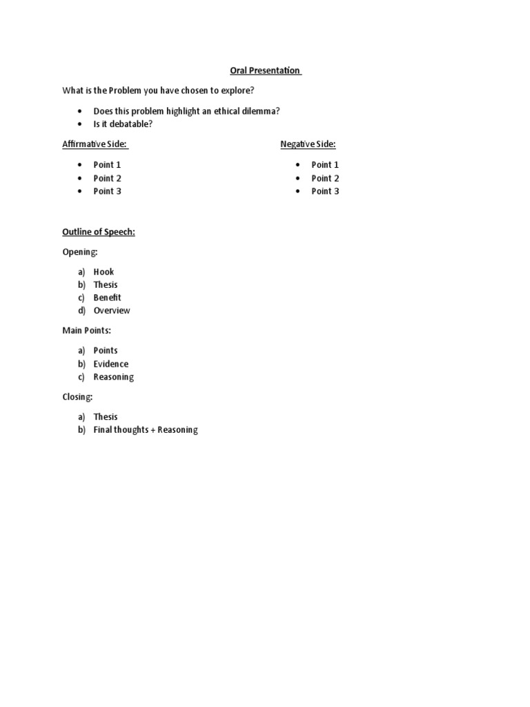 Oral Presentation Outline | PDF