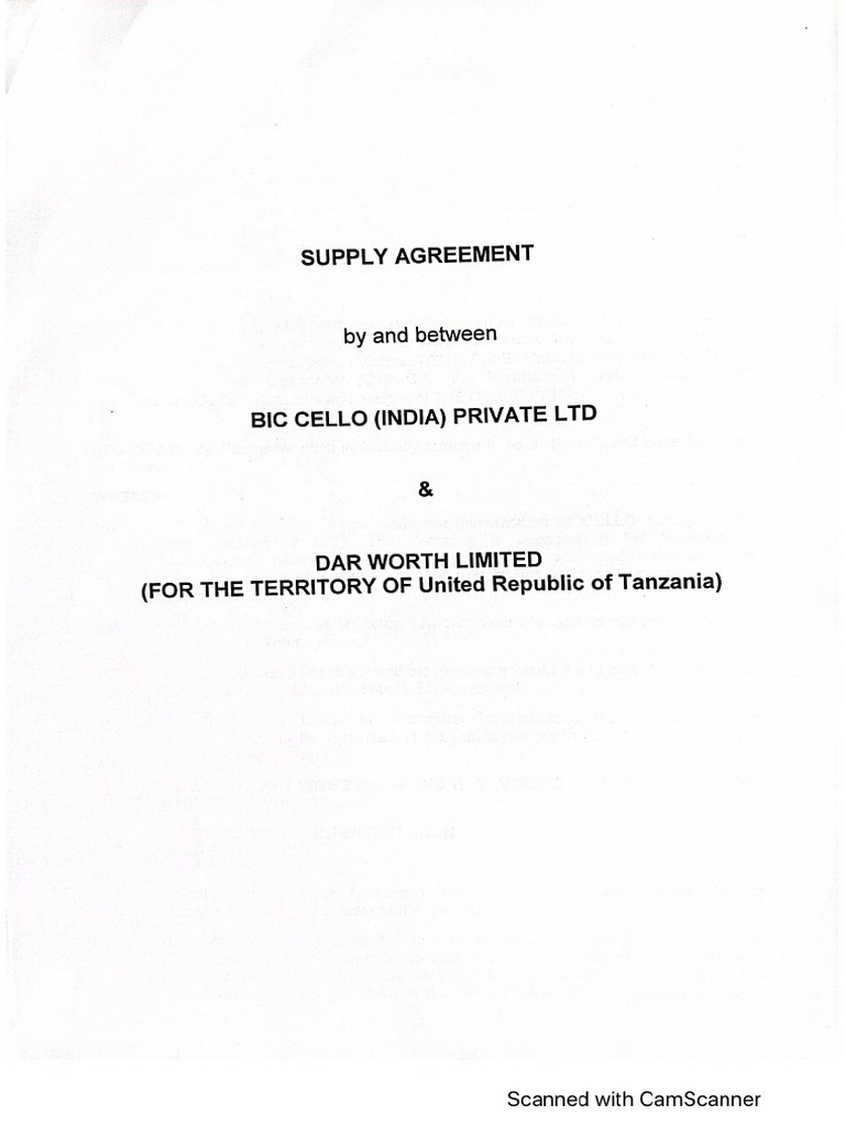SUPPLY AGREEMENT | PDF