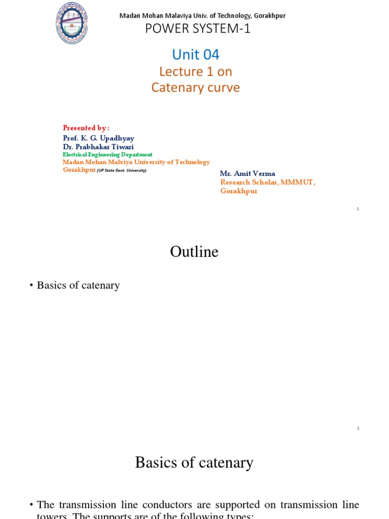 Catenary Curve Basics for Transmission Line Conductors | PDF | Mathematical Physics | Geometry