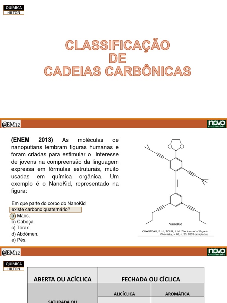 Classificacao de Cadeias Carbonicas 1S23 | PDF | Aromaticidade | Química