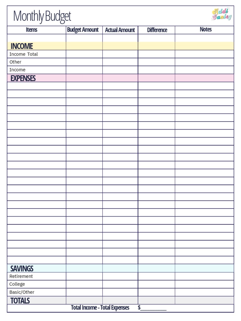 Monthly+Budget+Template | PDF