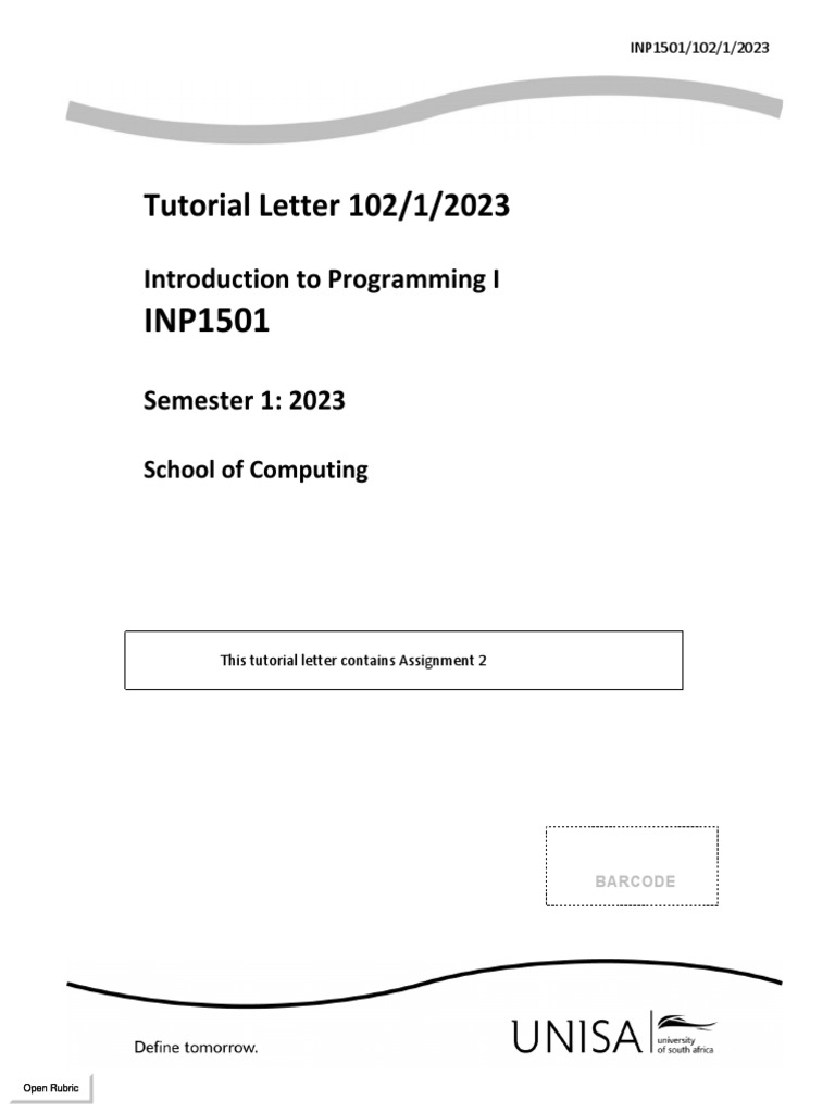 INP1501 Assignment 2 - PDF | PDF