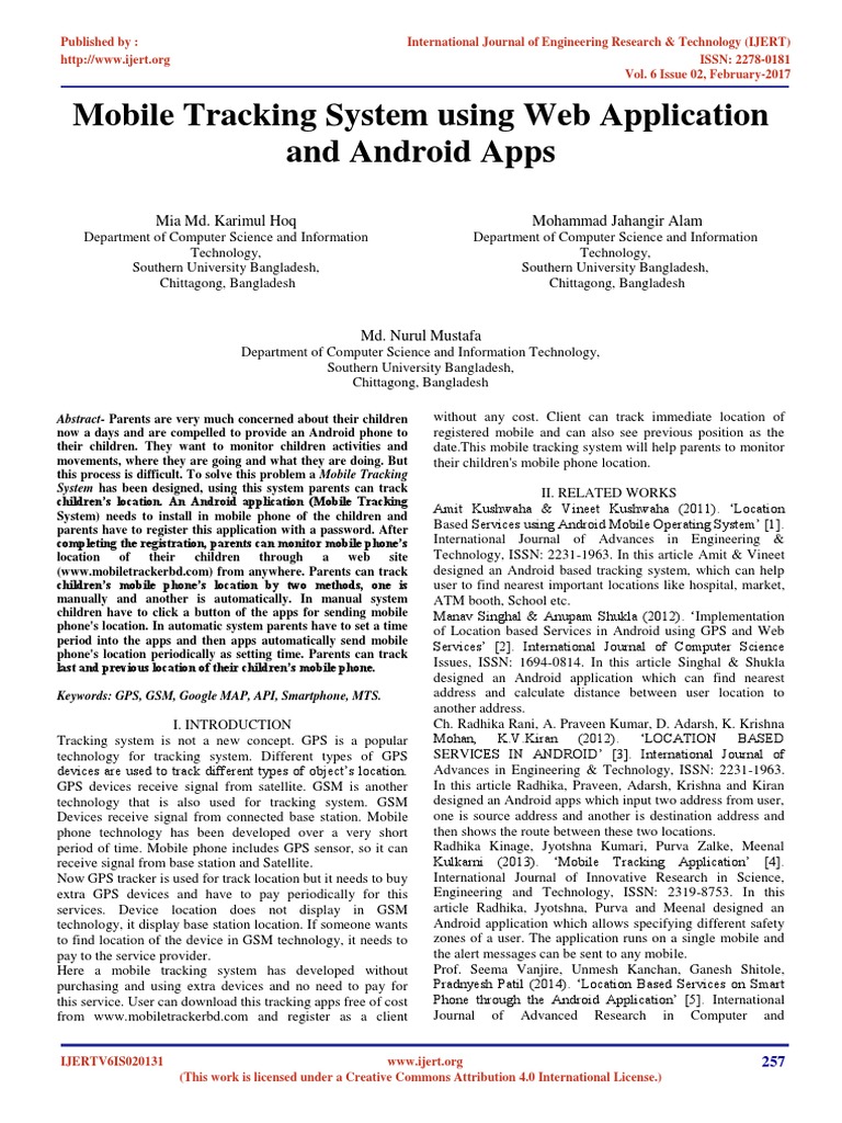 Mobile Tracking System Using Web Application and Android Apps IJERTV6IS020131 | PDF | Mobile App ...