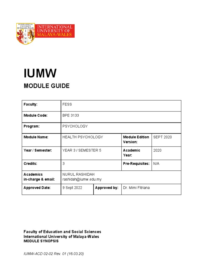 Module Guide HEALTH | PDF | Health Psychology | Argument