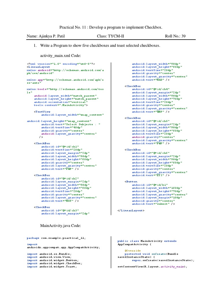 Practical 11 PDF | PDF | Android (Operating System) | Mobile Computers