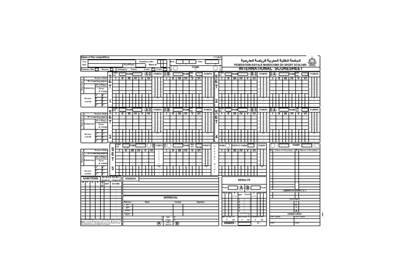 Feuille de Match Volleyball | PDF