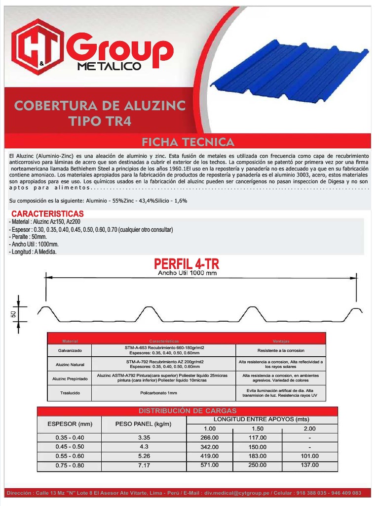 PDF Cobertura de Aluzinc Tr4 Compress | PDF | Aluminio | Revestimiento