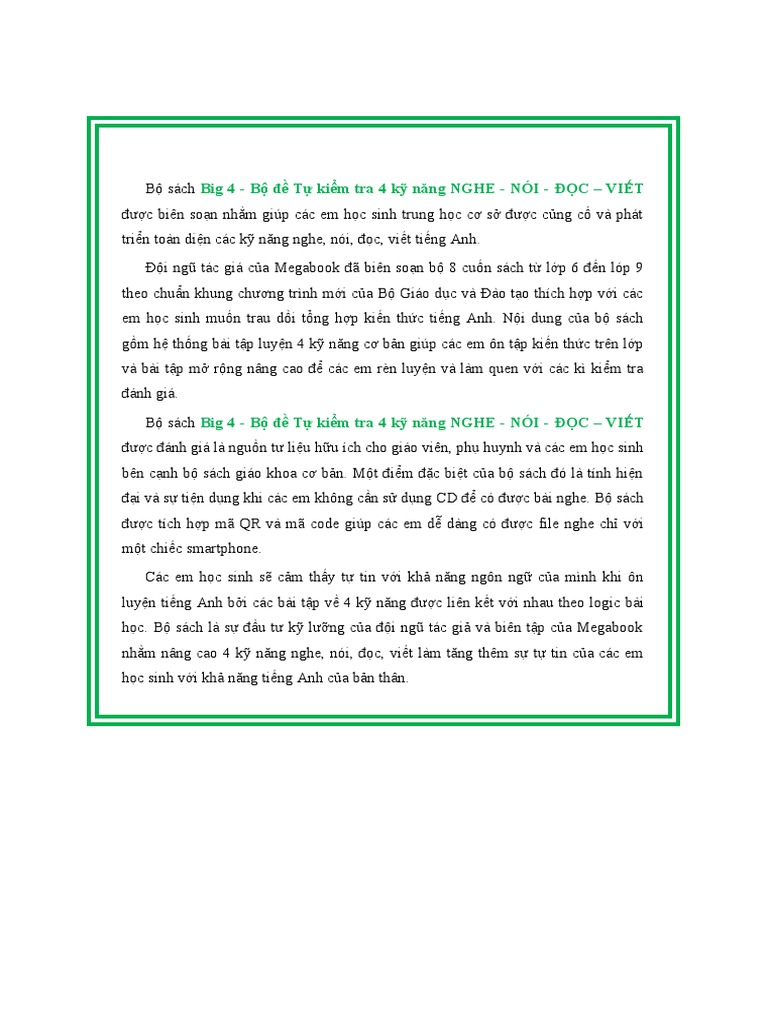 Big 4 Bo de Tu Kiem TR Ta 9 Tap 1 | PDF