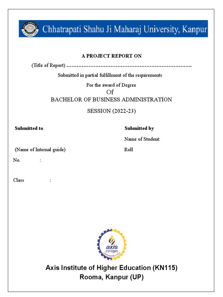 Cover Page - BBA | PDF