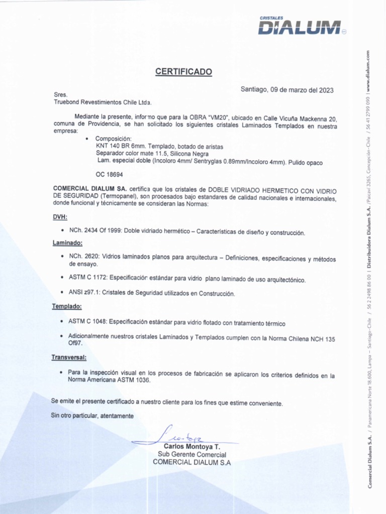 Certificado Truebond Pdf