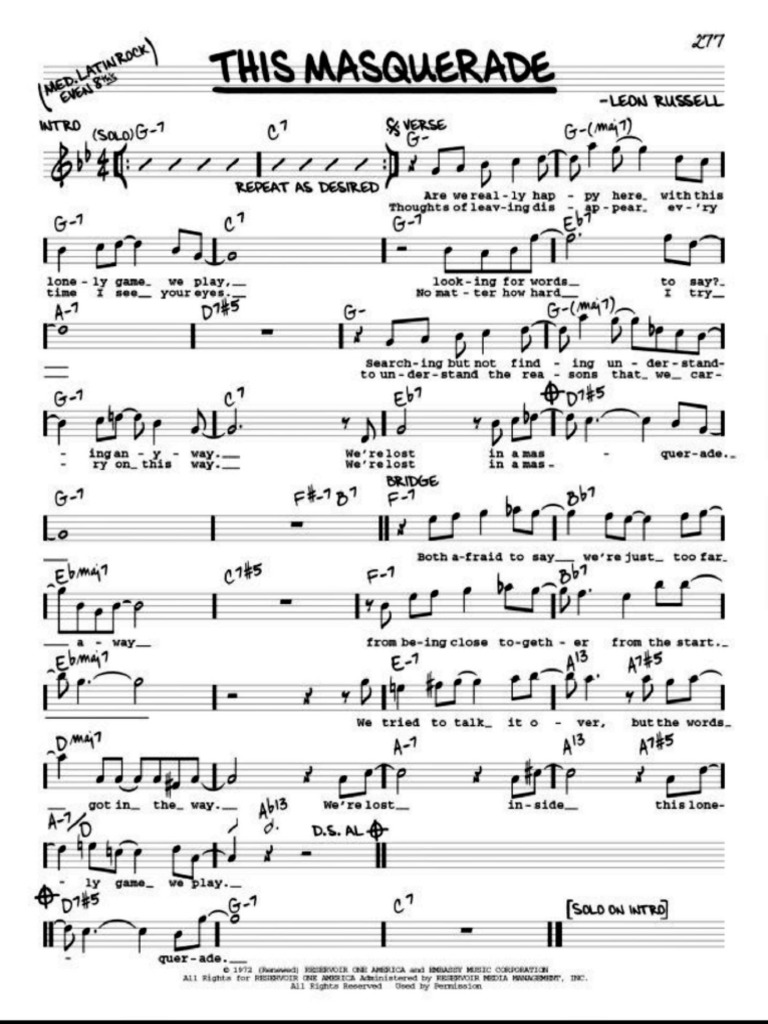 This Masquerade | PDF