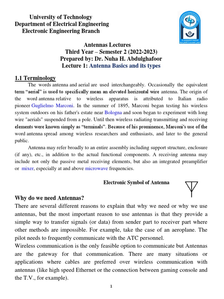Antena - L1 - Antenna Basics22 - 23 | PDF | Antenna (Radio) | Radio