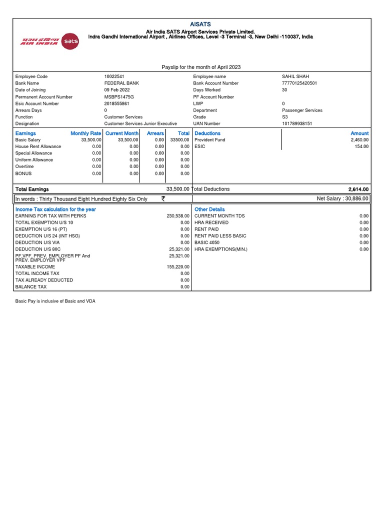 Payslip | Download Free PDF | Tax Deduction | Taxes