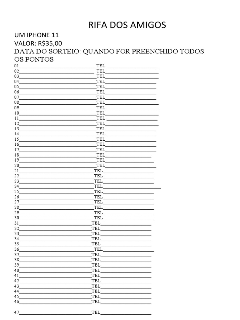 Rifa 100 Numeros | PDF